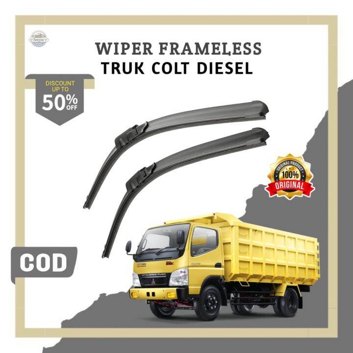 ( BAYAR DI TEMPAT ) Wiper Frameless Mobil Truk Colt Diesel Engkel Fuso ...