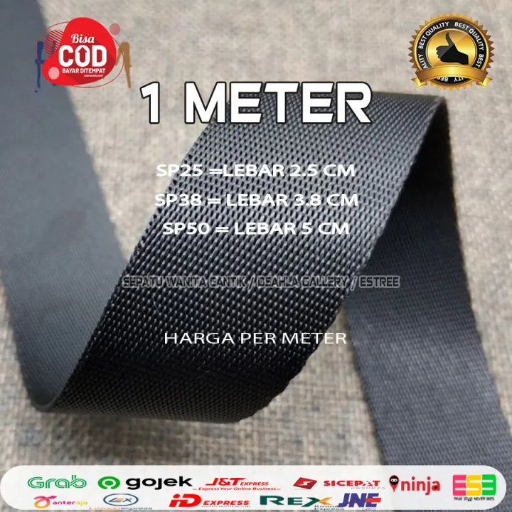 Promo 1 Meter Tali Webing Webbing Nylon Lebar 2.5cm 3.8cm dan 5cm Untuk ...