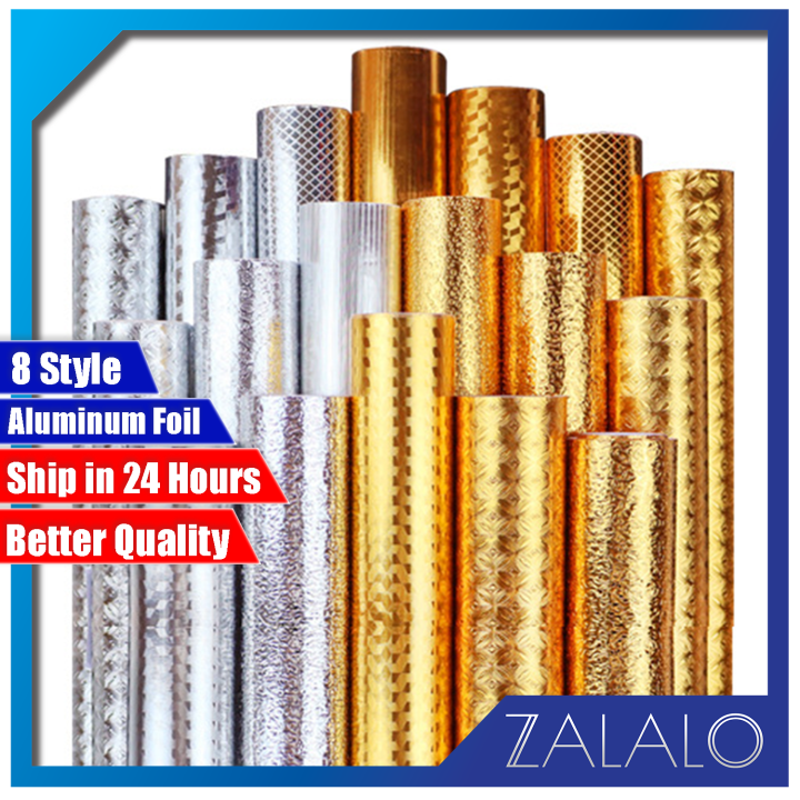 ZALALO 60cm x 100cm Aluminum Foil Stickers Tebal Buka Dan Tampal Self ...