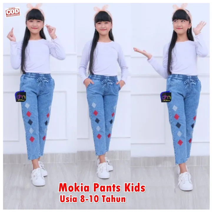 Mokia Diamond Pants Jeans Anak Perempuan Tanggung Usia 8-10 Tahun Morashop | Lazada Indonesia