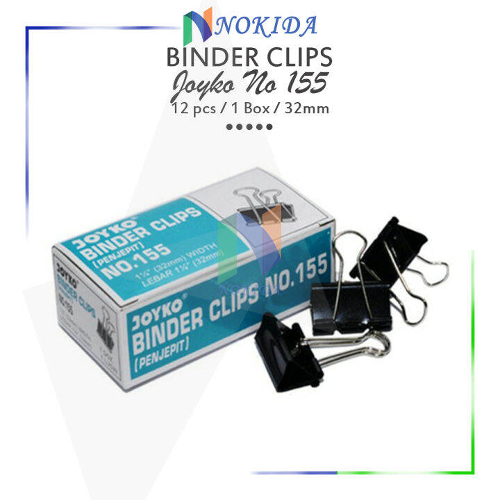 Nokida Penjepit Kertas Klip Joyko No 155 1 Box/12 pcs / Binder Clips ... Nokida Penjepit Kertas Klip Joyko No 155 1 Box/12 pcs / Binder Clips ...