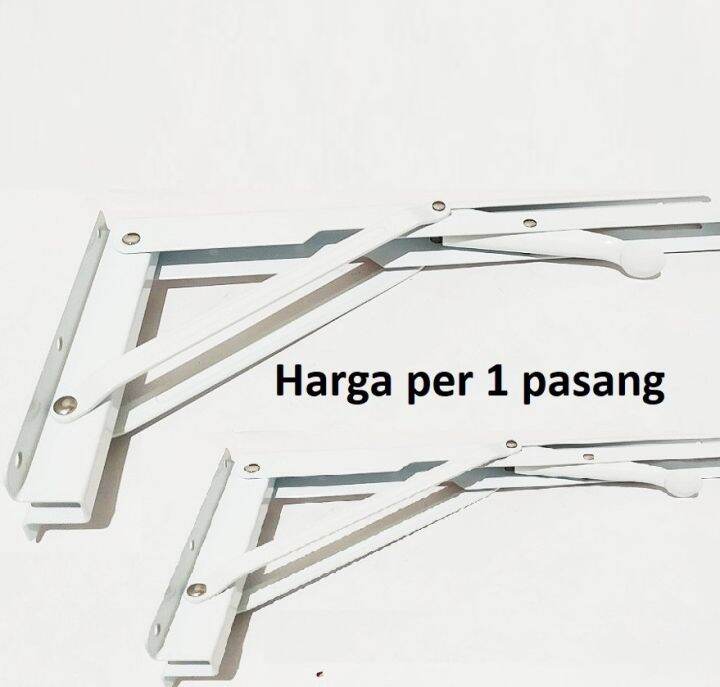 Besi siku rak lipat 18" 18 20" 20 in inci inch folding bracket 45 50cm ...