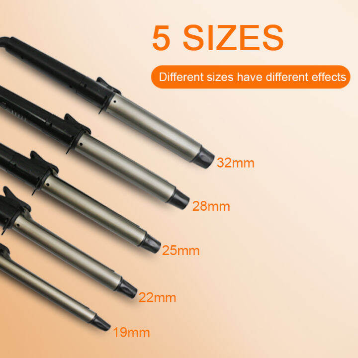 Pro New Cone Golden Ceramic Coated Plate Curling Iron Electric Hair ...