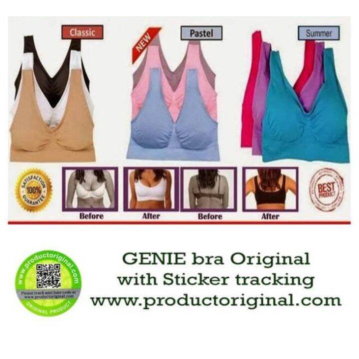 Genie Bra Wanita Tanpa Kawat (isi 3 Pcs) | BH Sport, Push up, Busa ...