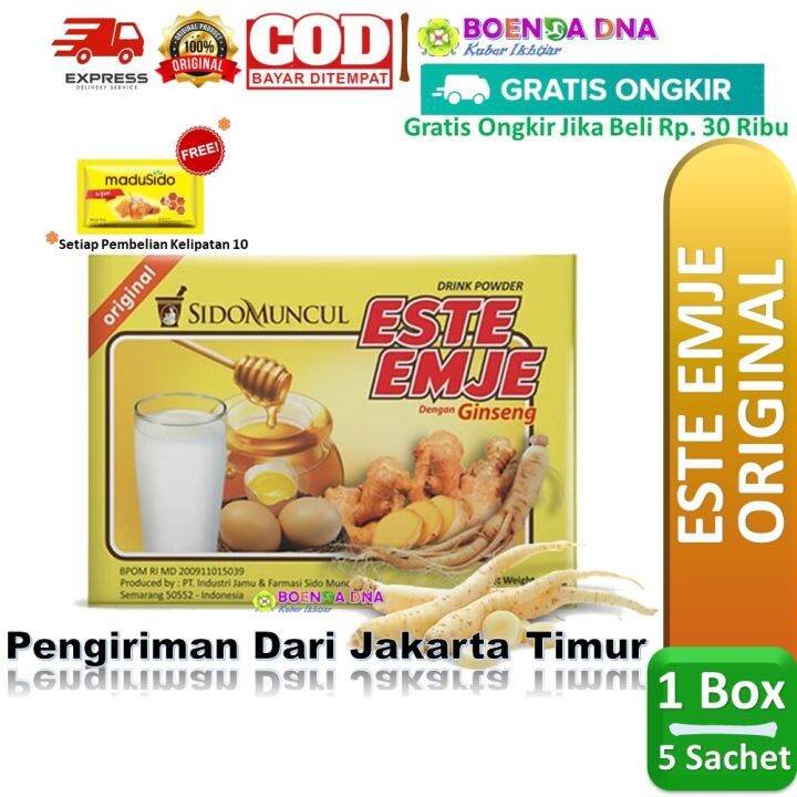 STMJ Ginseng Rasa Susu 1 Box isi 5 Sachet Menghangatkan Tubuh Este Emje BISA COD | Lazada Indonesia