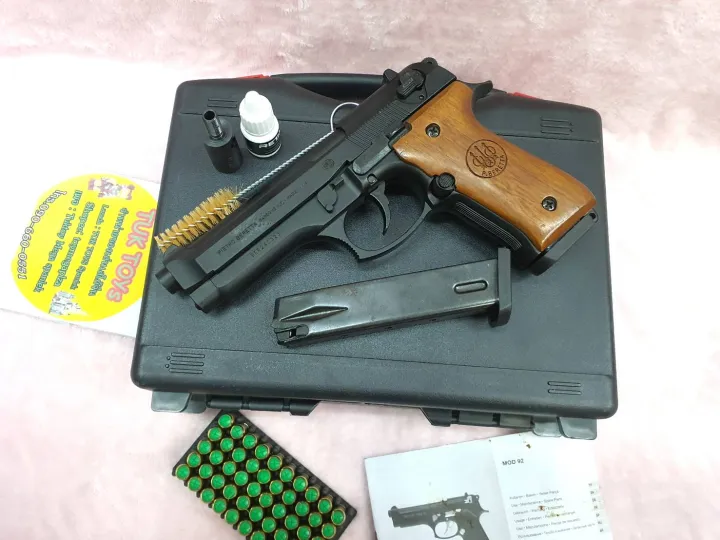 RETAY MOD 92 (ถอดแบบเบเร็ตต้าM92) ดำ Blank Gun “Full mrakking ด้ามไม้ ...