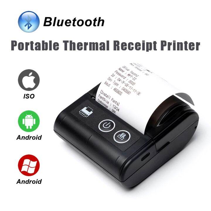 Portable Thermal Receipt Printer 58mm Mini Mobile Bill POS Printer USB Bluetooth Wireless For ...