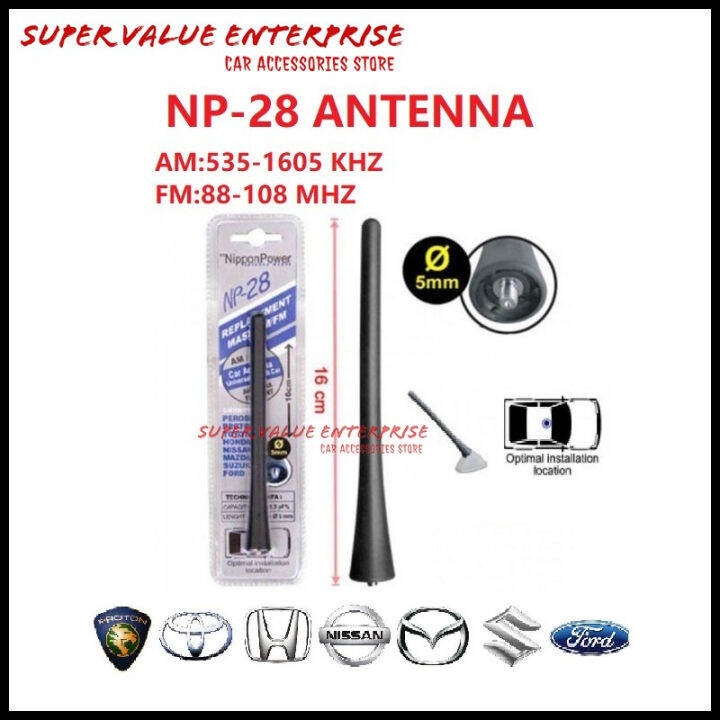 NP-28 Car antenna replacement PERODUA, PROTON, TOYOTA, HONDA, NISSAN, MAZDA, SUZUKI, FORD, MYVI ...
