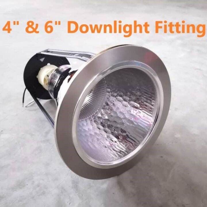 🔥READY STOCK🔥 4"/6" Inches PLC Downlight Fitting Round Bracket Silver ...