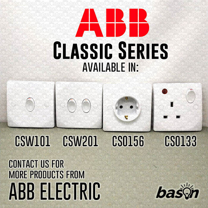 ABB Classiq Series - CSW101 / CSW201 / CS0133 / CSO156 - Saklar Tunggal / Seri & Stop Kontak ...