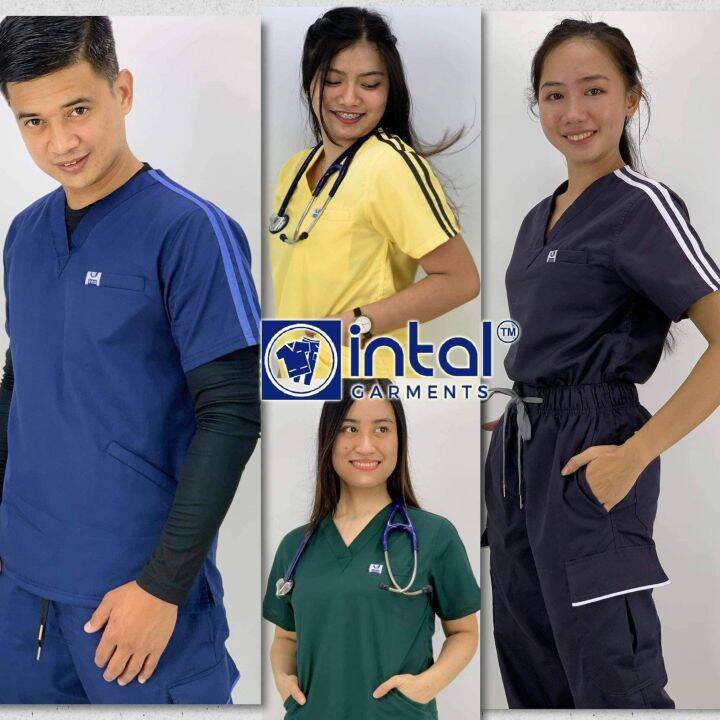 Intal Scrub Suit 031b Cargo 6 Pocket Pants Activewear Unisex Scrubs Premium Quality Scrubsuit