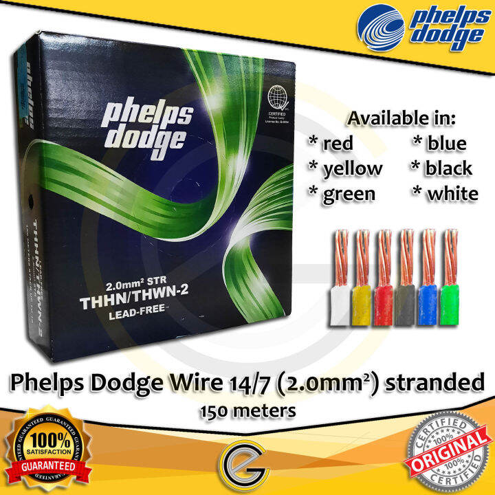Phelps Dodge Wire 14/7 (2.0mm2) Stranded THHN/THWN-2 Lead-Free 150 ...