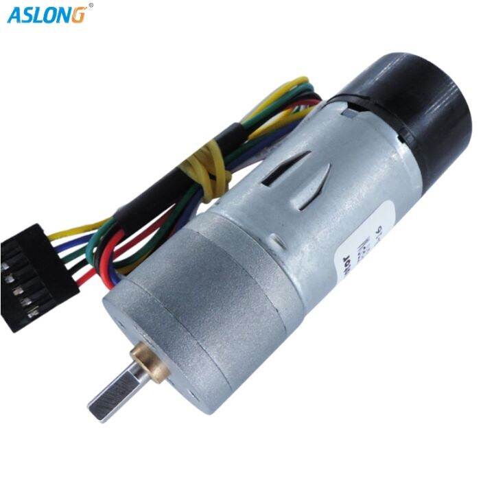 12V Electric Motors Jga25 370B Dc Gear Motor Encoder Low Speed Brush ...
