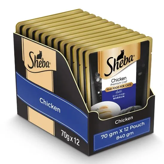 Sheba Pouch Chicken (Premium Loaf) Wet Cat Food 70g (12 Pouches ...
