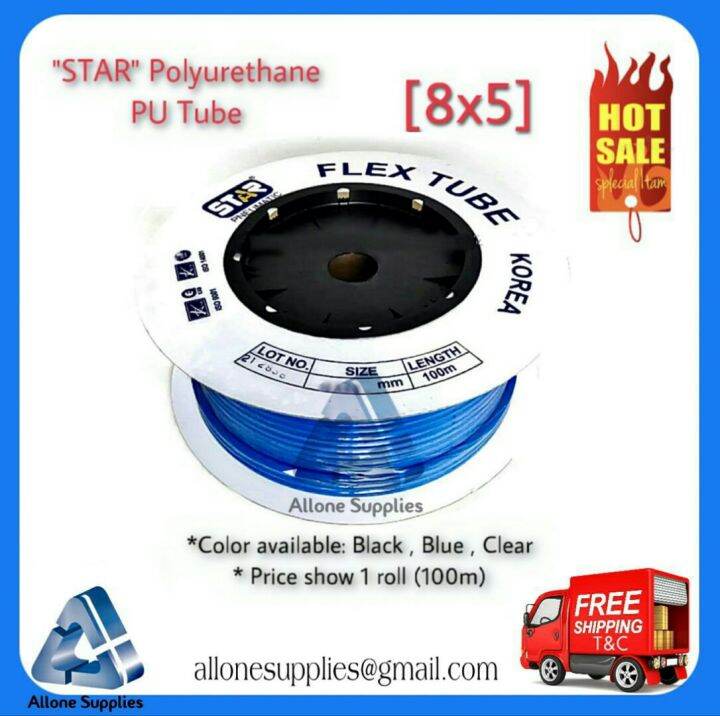 "STAR" 8mm x 5mm (100m) PU Tube , Color : Black , Blue , Clear ...
