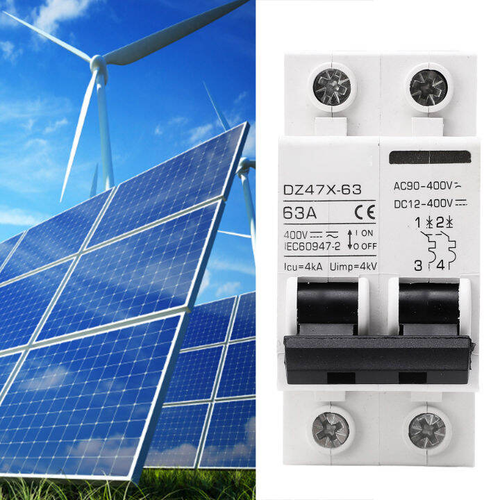 AC DC Miniature Circuit Breaker 400V 2P Circuit Breaker 63A Fast Disconnect for Solar Panel ...