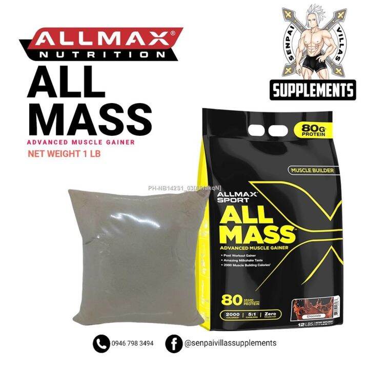 ALL MAX NUTRITION MASS ADVANCED MUSCLE GAINER 1LB | Lazada PH