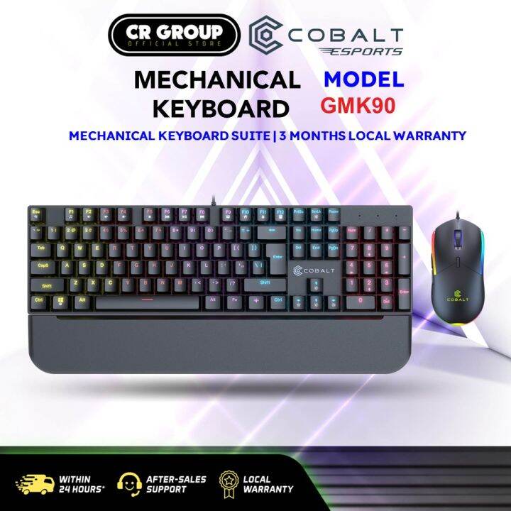 Cobalt GMK90 RGB Mechanical Keyboard Gaming Mouse Combo with Wrist Rest ...