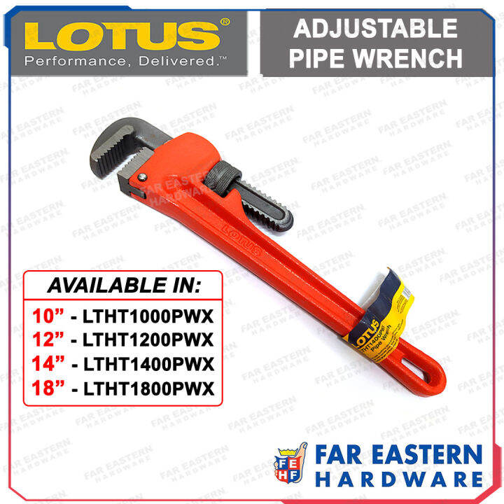 LOTUS Adjustable Pipe Wrench 10" | 12" | 14" | 18" LTHT | Lazada PH