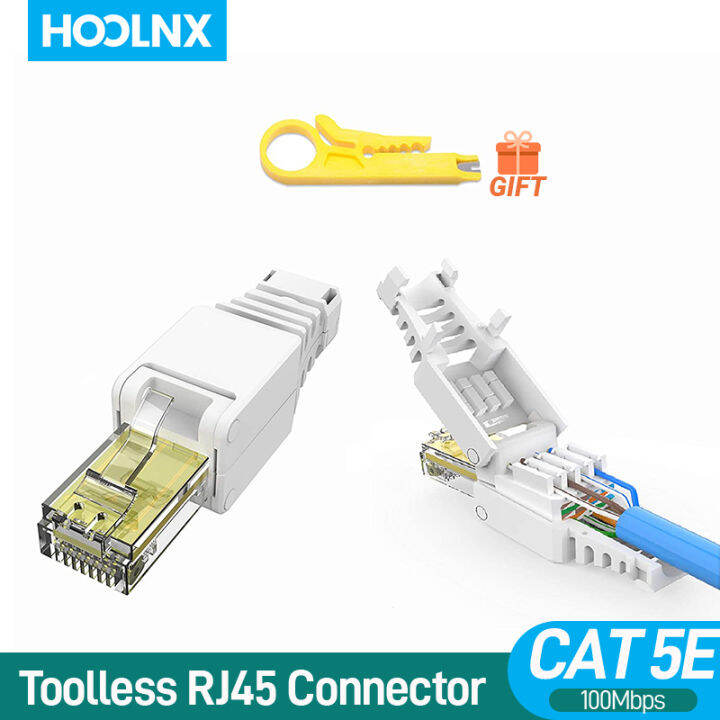 Hoolnx Tool Free Rj45 Connector Rj45 Cat6 Cat5e Lan Utp Cable Connector Tool Free Installation