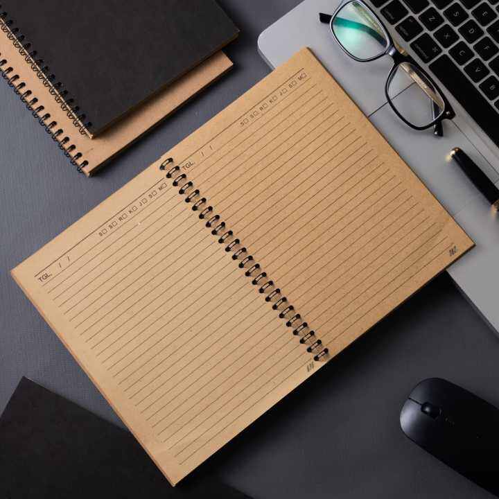 Notebook A5 Brown paper Aestethic Jurnal Garis Kotak Titikd Vintage ...