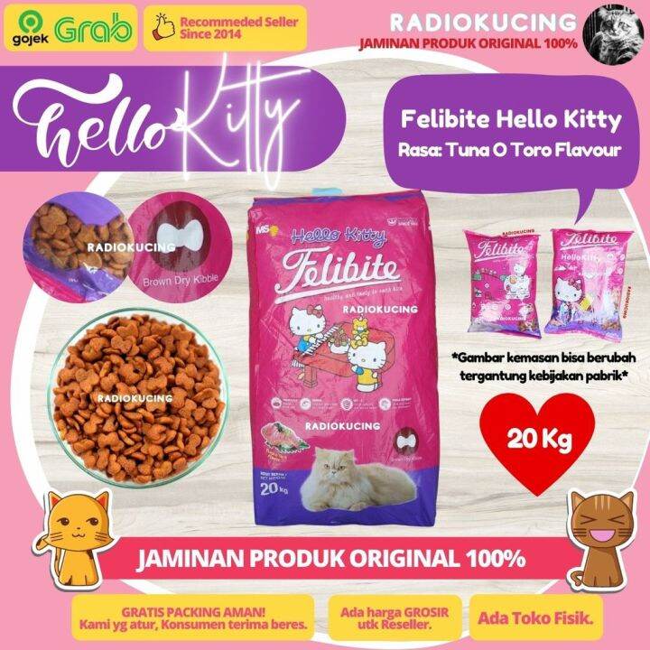 Felibite Hello Kitty Tuna O Toro Flavour 20 kg Makanan Kucing [ JUWIES ...