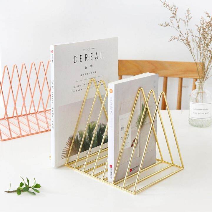 [COD] ins desktop wrought iron book stand bookshelf by partition shelf ...