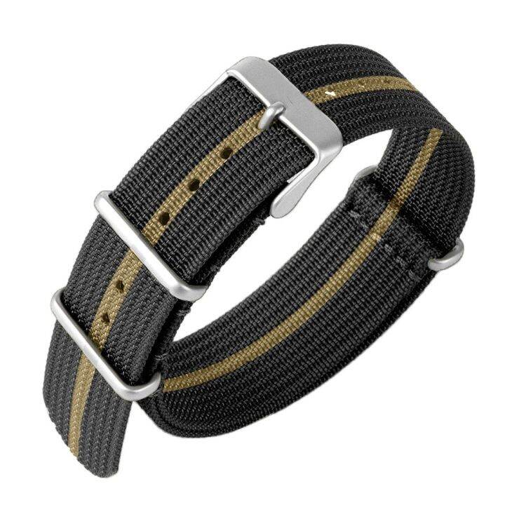 New Ribbed Watch Strap 20mm 22mm Nylon Bracelet Braid Ballistic Striped ...