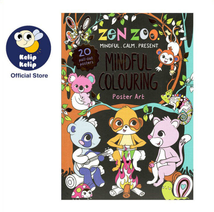 Zen Zoo Mindful Colouring Book For Kids & Adult With 20 Pull Out ...