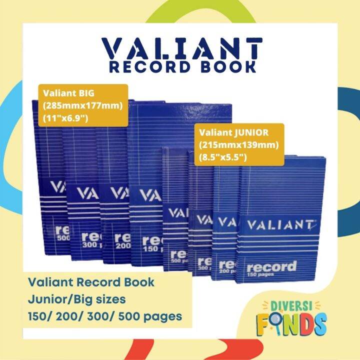 1 pc Valiant or Officemate Record Book Junior / Big Size - 150pgs ...