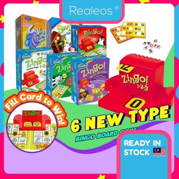 Realeos Zingo Bingo Kids Multiplayer Toys Party Family Board Game Match ...