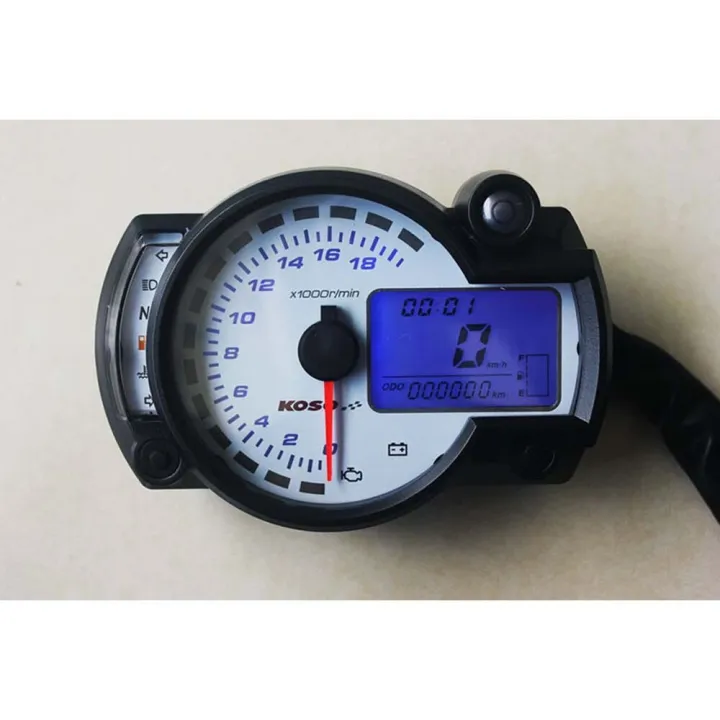Motorcycle Digital Light LCD Speedometer 18000Rpm Odometer Tachometer Speed Sensor 7-Color ...