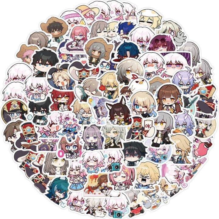 10/80PCS Honkai Impact Anime Stationery Sticker Sticker Waterproof ...