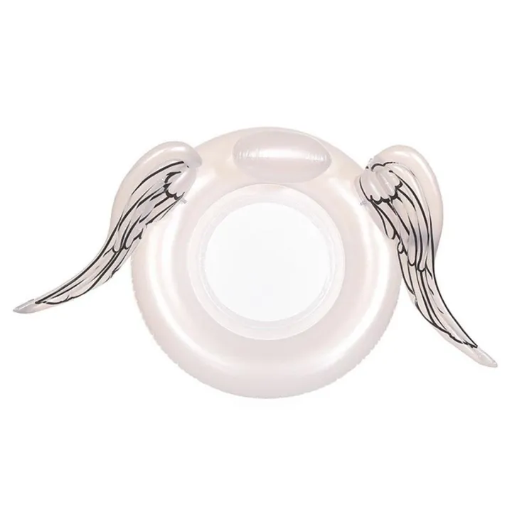 Inflatable Angel Wings Pool Float Ring Transparent Lounger for Summer ...