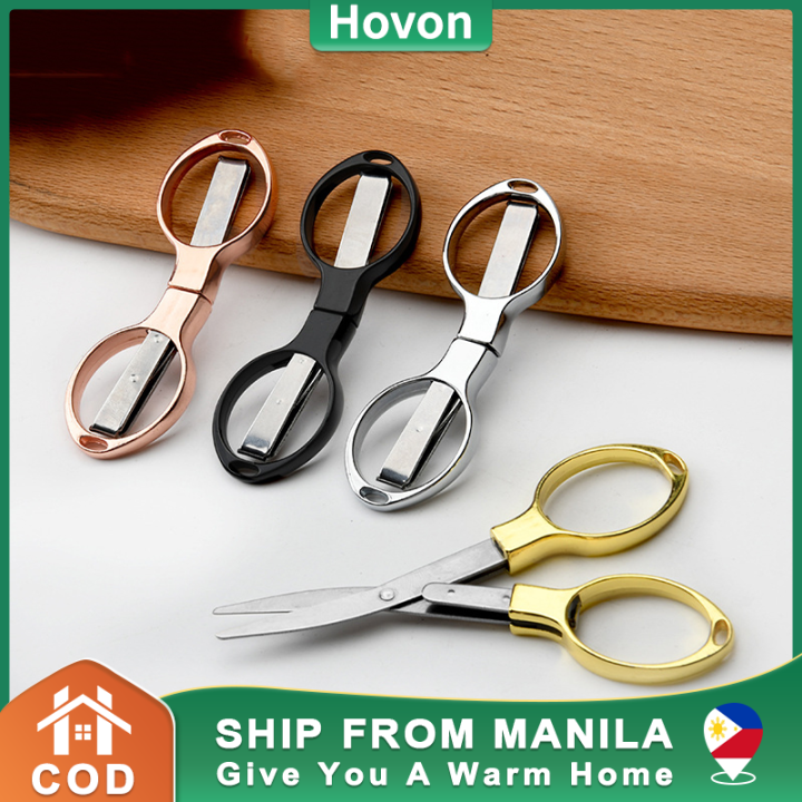Stainless Steel Folding Scissors Travel Fishing Portable Stretch Shear ...