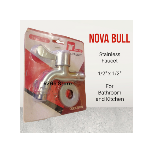 1/2'*1/2' NOVA BULL STAINLESS STEEL 304 KITCHEN BATHROOM FAUCET | Lazada PH