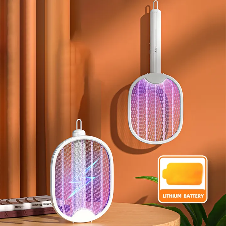 Electric Fly Swatter Fold Mosquito Zapper Handheld Killer 3000 Volt ...