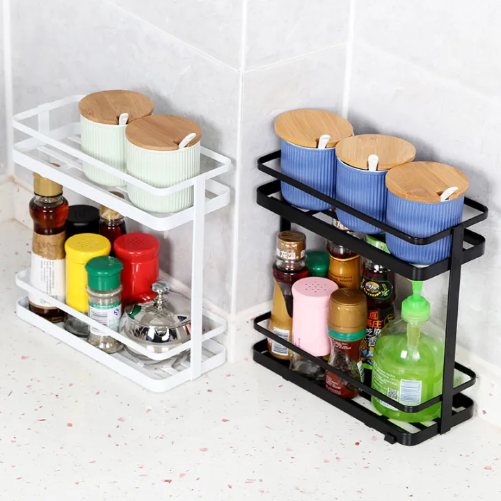 Kitchen corner shelf floor table seasoning shelf kitchen utensils ...