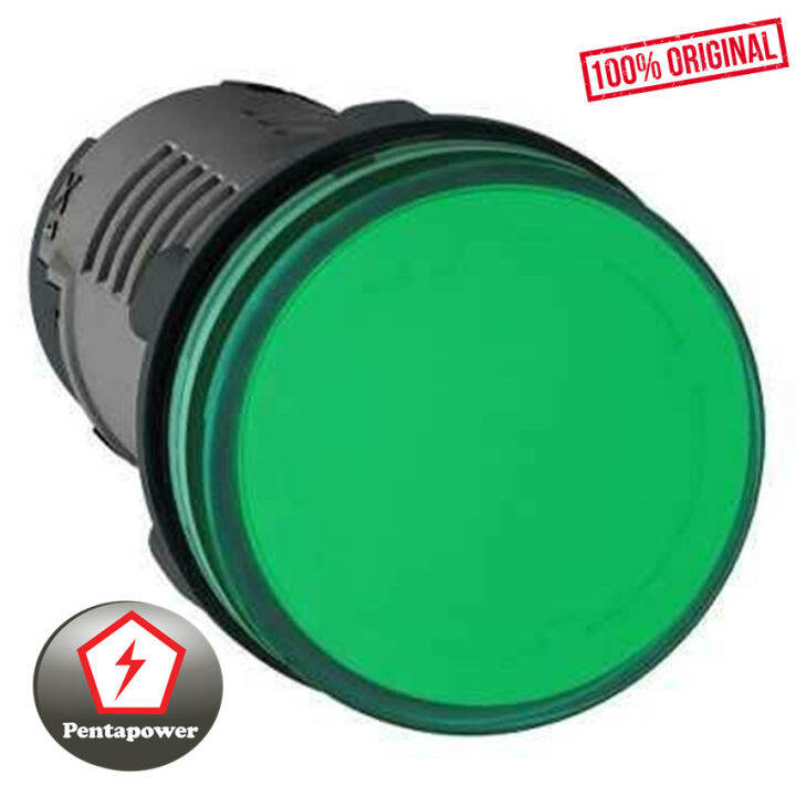 SCHNEIDER XA2EVB3LC round pilot light Ø 22 - green - integral LED- 24 V ...