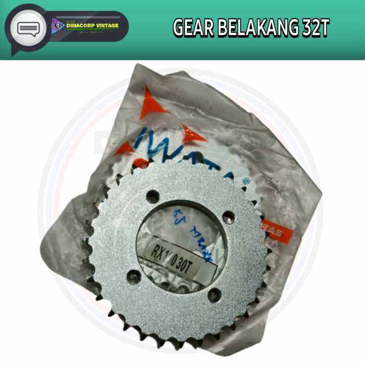 GEAR GIR BELAKANG 32T YAMAHA V75 V80 ALFA F1ZR VEGA R JUPITER Z RX KING ...