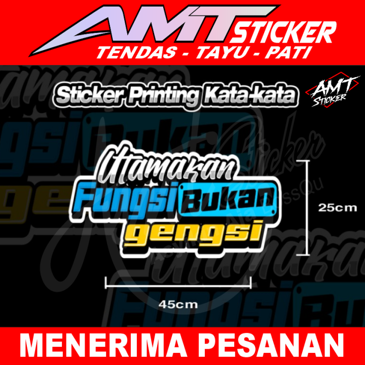 STIKER KATA KATA - STIKER PRINTING UKURAN 45X25 | Lazada Indonesia