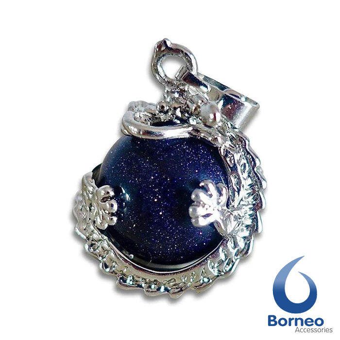 Liontin Batu Bulat Naga Melingkar Pasir Mas Biru | Lazada Indonesia