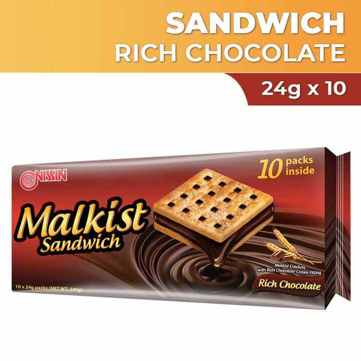 Nissin Malkist Sandwich Rich Chocolate 24g x 10 | Lazada PH