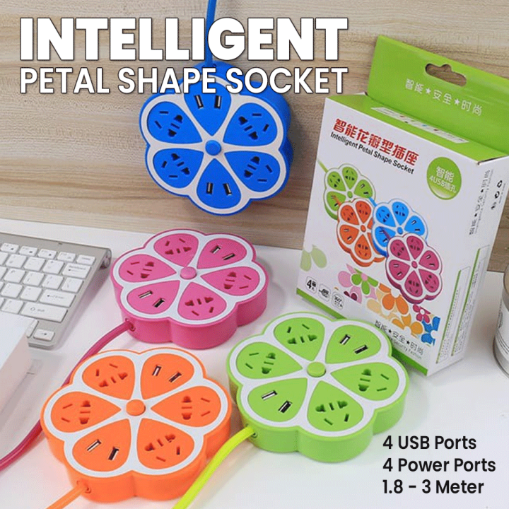 Intelligent Petal-Shaped Socket USB Power Board Socket Plug 4 USB Port ...