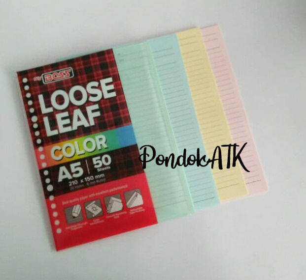 Isi Binder A5 50 lembar putih dan warna warni BigBoss Kertas Binder ...