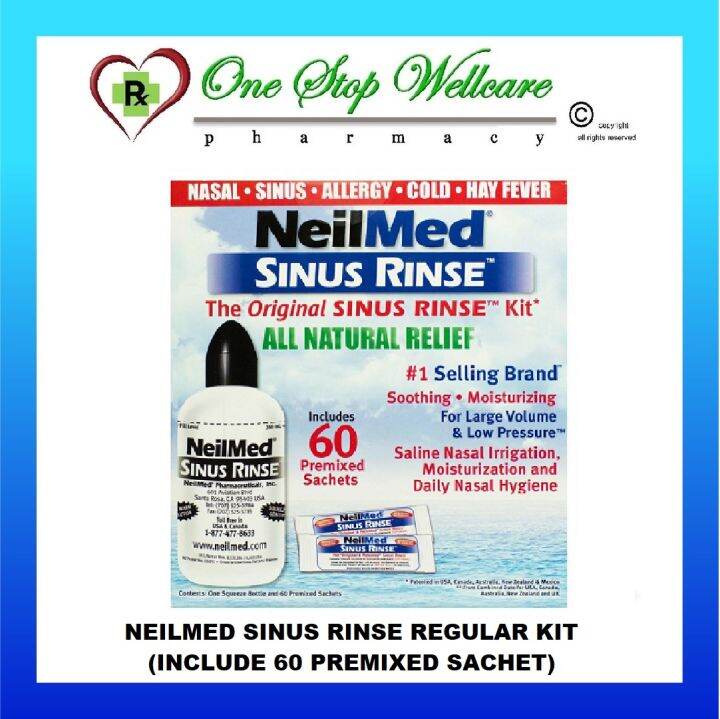 NEILMED SINUS RINSE REGULAR KIT (INCLUDE 60 PREMIXED SACHET) (EXP:05/ ...