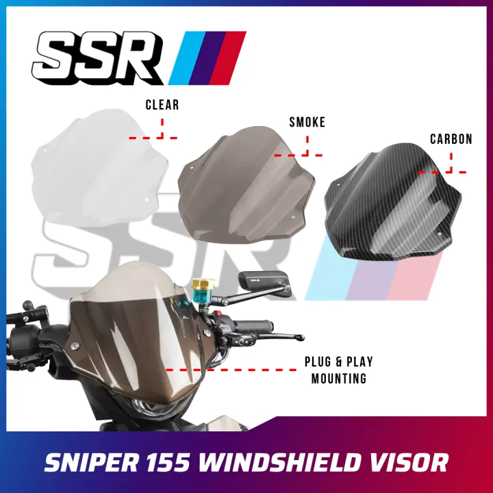 Yamaha Sniper 155 Windshield Visor Clear Smoke Carbon Original SSR ...