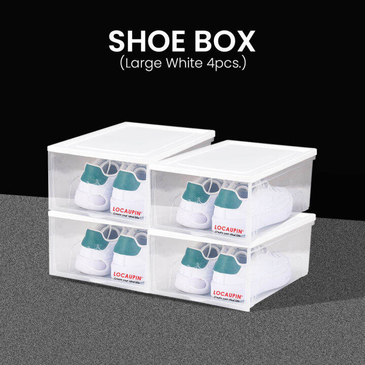LOCAUPIN Frosted With Lid Shoe Box Cabinet Organizer Dust-Proof ...