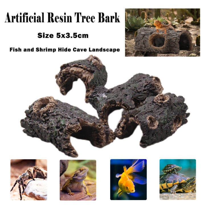 Artificial Resin Tree Bark Fish and Shrimp Hide Cave Landscape Aquarium ...