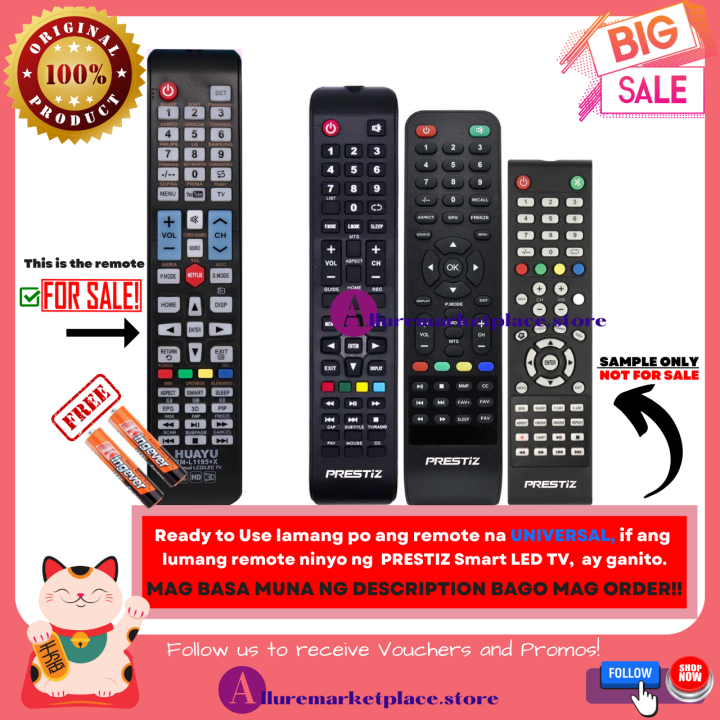 Ready to Use Universal TV Remote for Prestiz Smart LED TV Universal ...